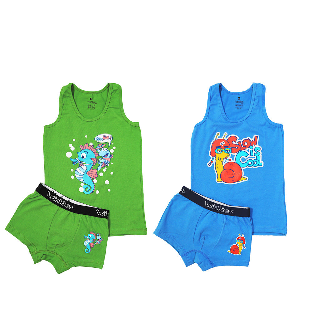 Singlet Printed Set Boys Pack Of 2